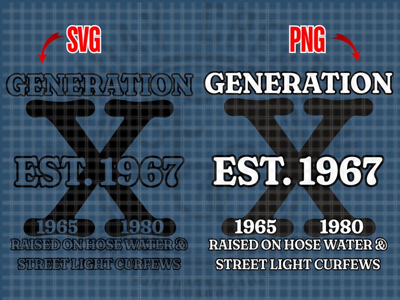 GEN-X Nostalgia SVG PNG File: 1965-1980 T-shirt Design - Etsy