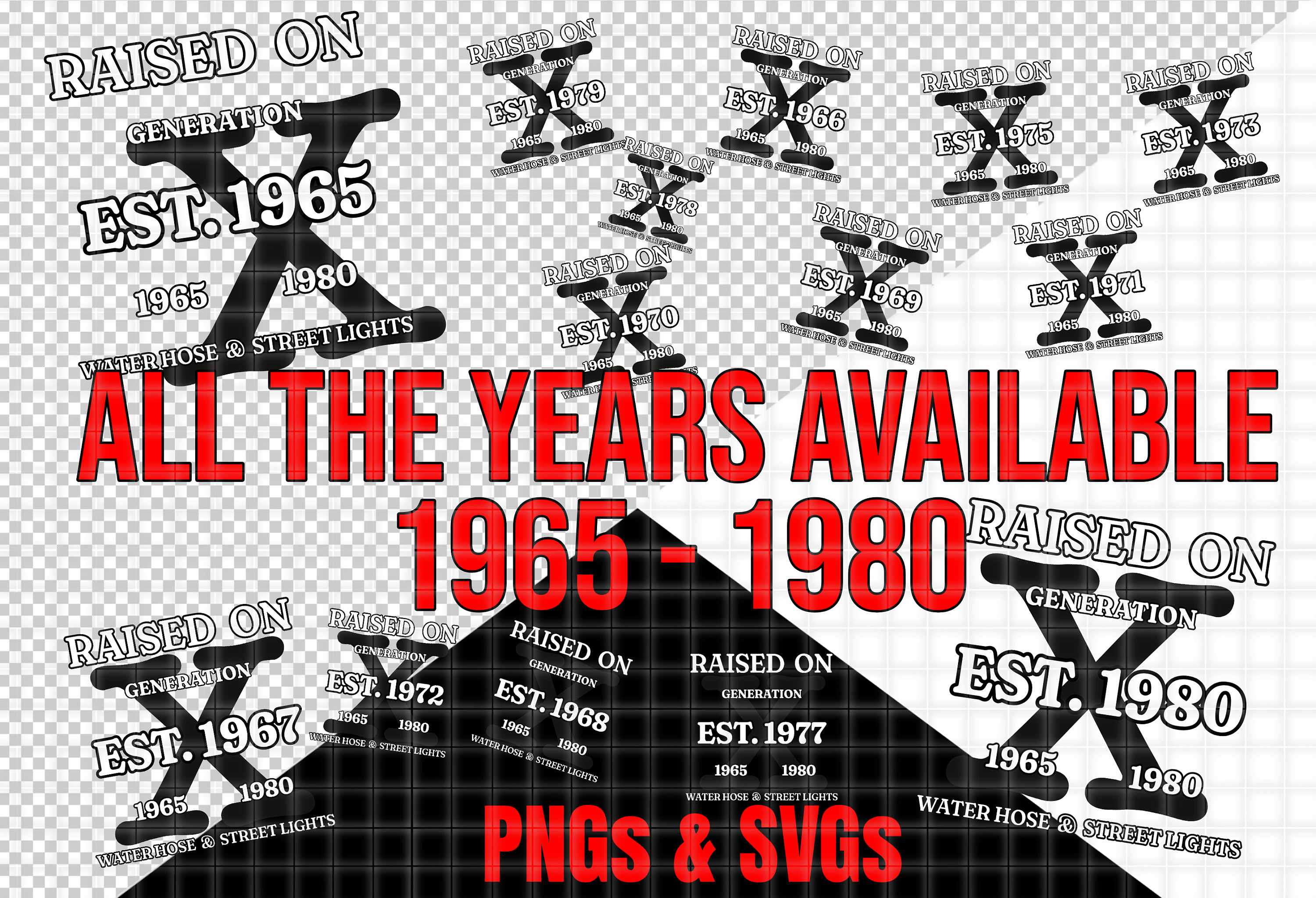 Gen-x Nostalgia SVG PNG: Water Hose & Streetlights (digital Download ...