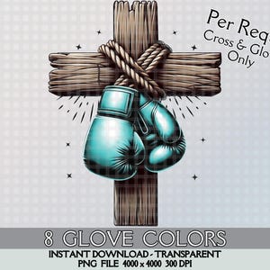 Christian Fighter Clipart: Wooden Cross Boxing Gloves PNG (digital ...