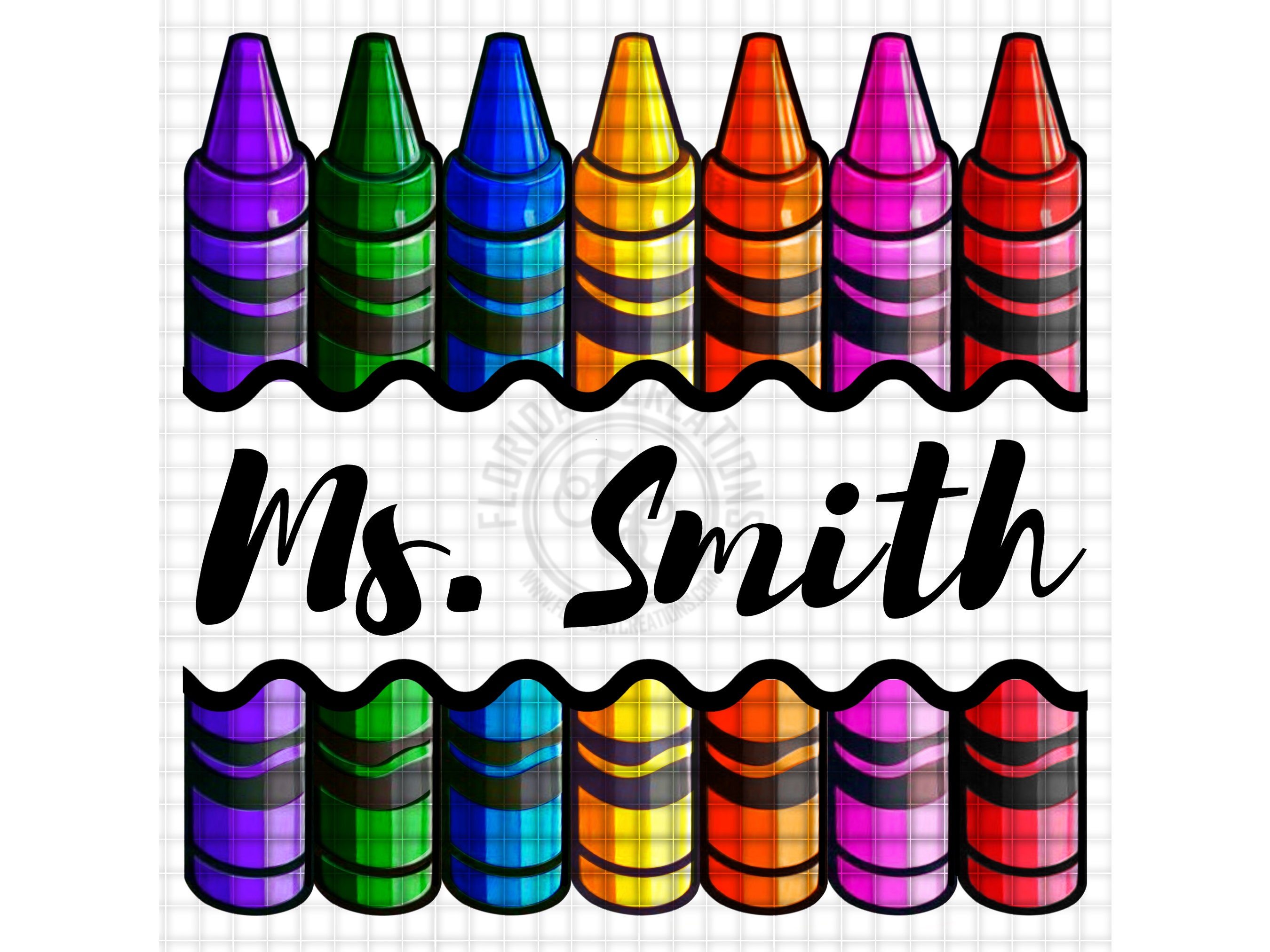 Personalized Crayons for School Design, Sublimation PNG, Teacher's Day ...