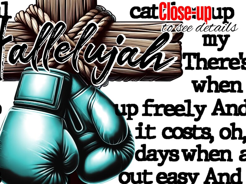 Christian Boxing Gloves Cross PNG: Hard Fought Hallelujah (digital ...