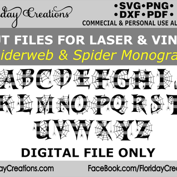 Spiderweb Letter Svg - Etsy