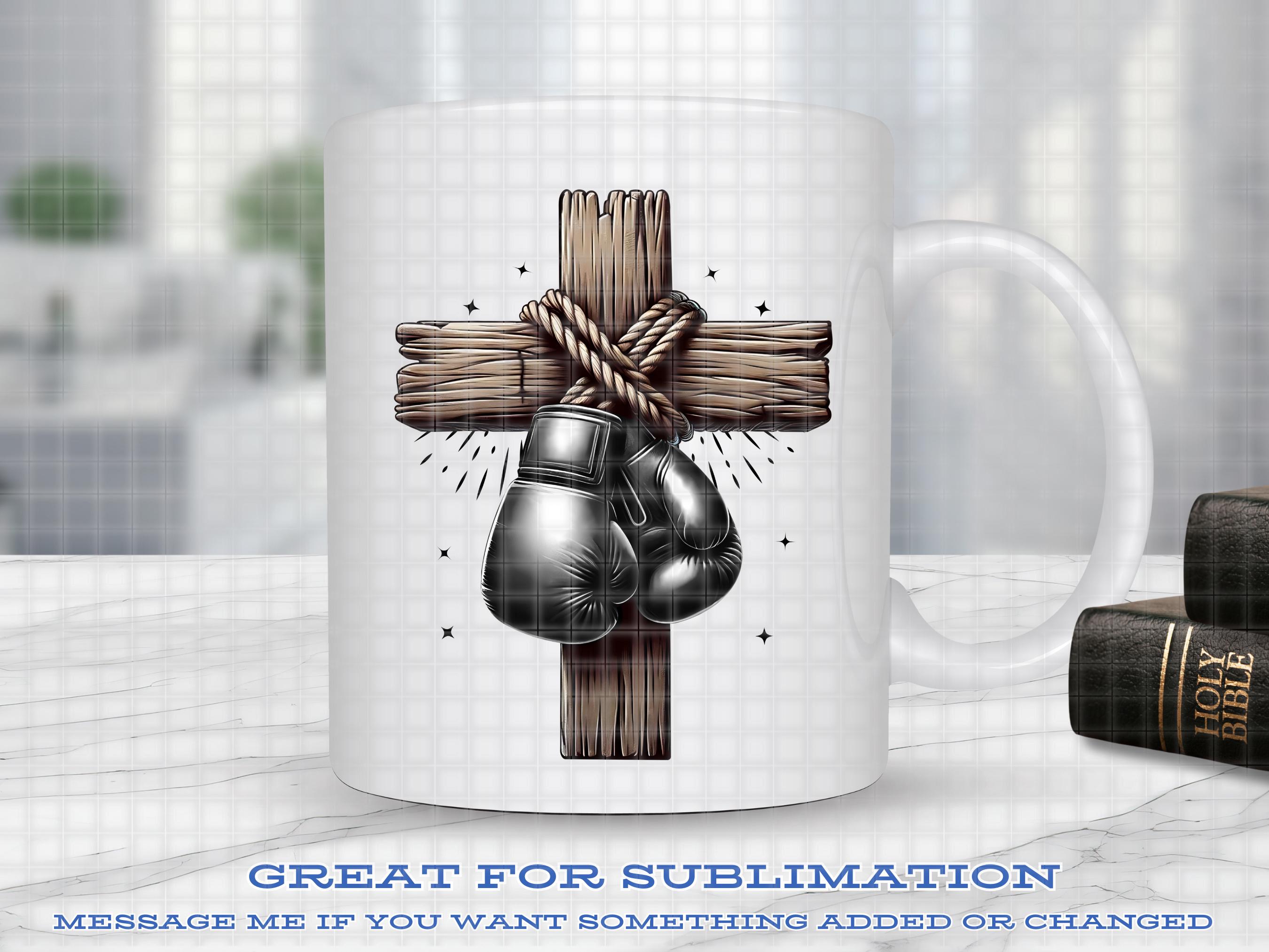 Christian Fighter Clipart: Wooden Cross Boxing Gloves PNG (digital ...