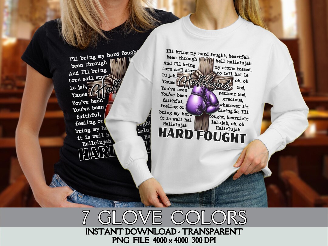 Christian Boxing Gloves on Cross PNG: Hard Fought Hallelujah (digital ...