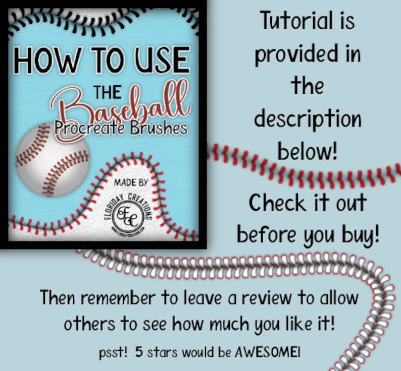 Procreate Baseball Stitch & Texture Brushes (digital Download) - Etsy