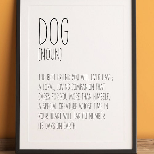 Dog Lover Quote Dog Definition Dog Definition Art Print Dog - Etsy