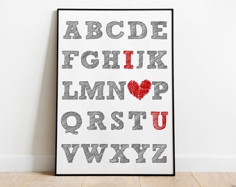 Abc I Love You Print - Etsy