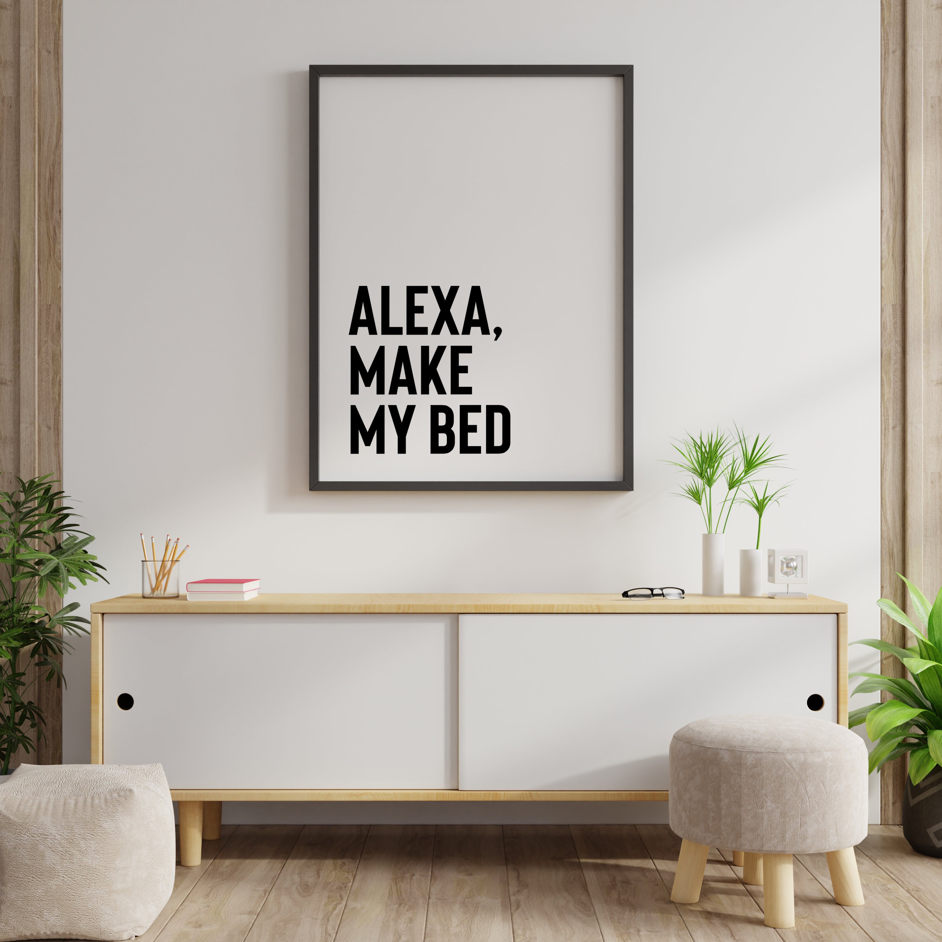 Alexa Phrase Druck machen mein Bett lustige Schlafzimmer | Etsy