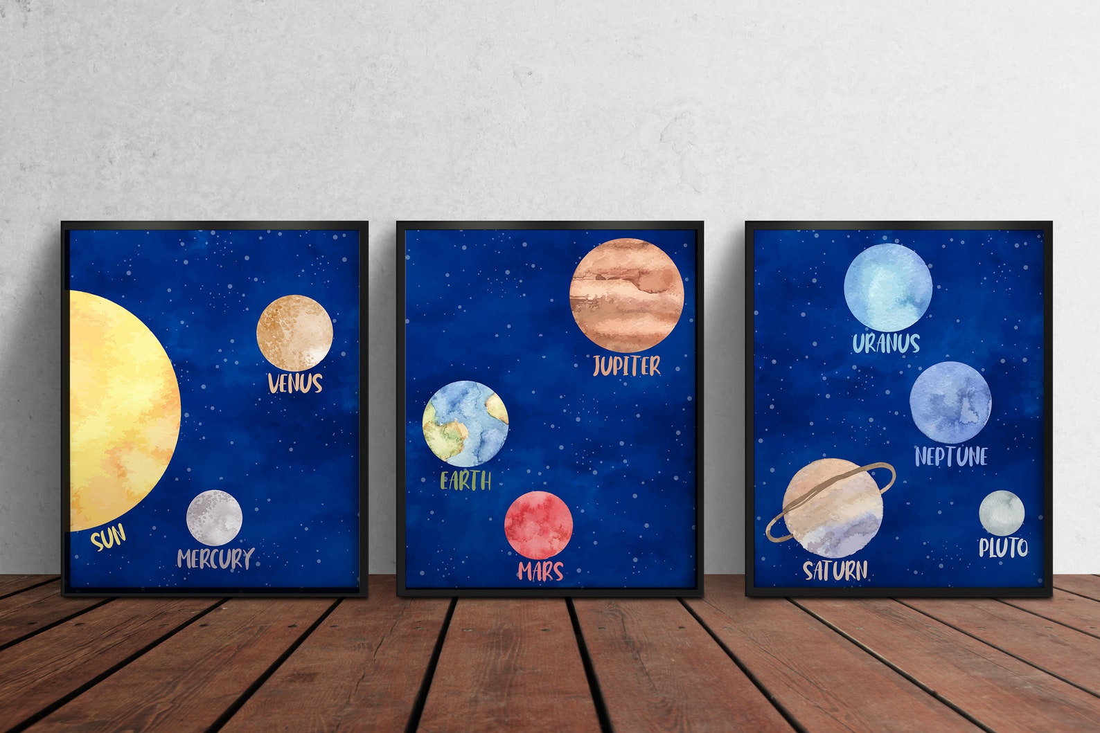 Planets Nursery Print, Kids Solar System Wall Art Decor, Space Poster ...