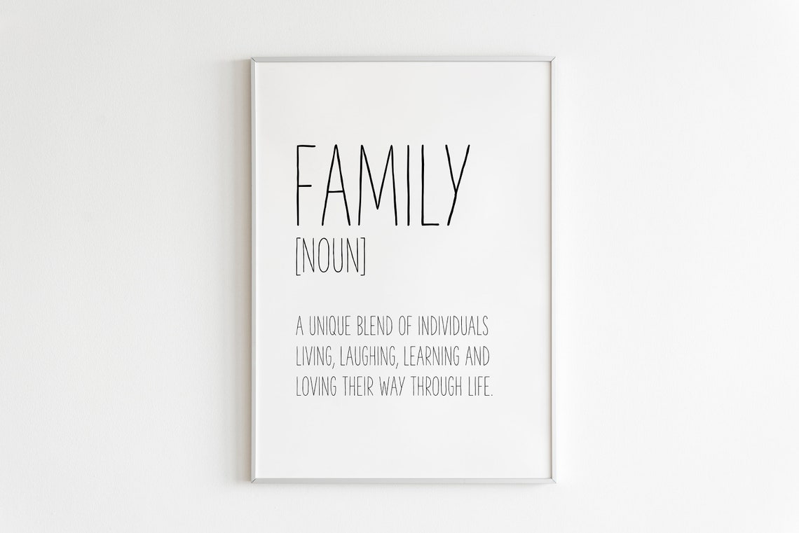 Family Definition, Funny Family Sign, Funny Definition Print, Family ...