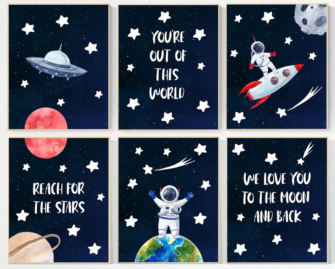 Outer Space Wall Art Decor Space Poster Nursery Prints - Etsy UK
