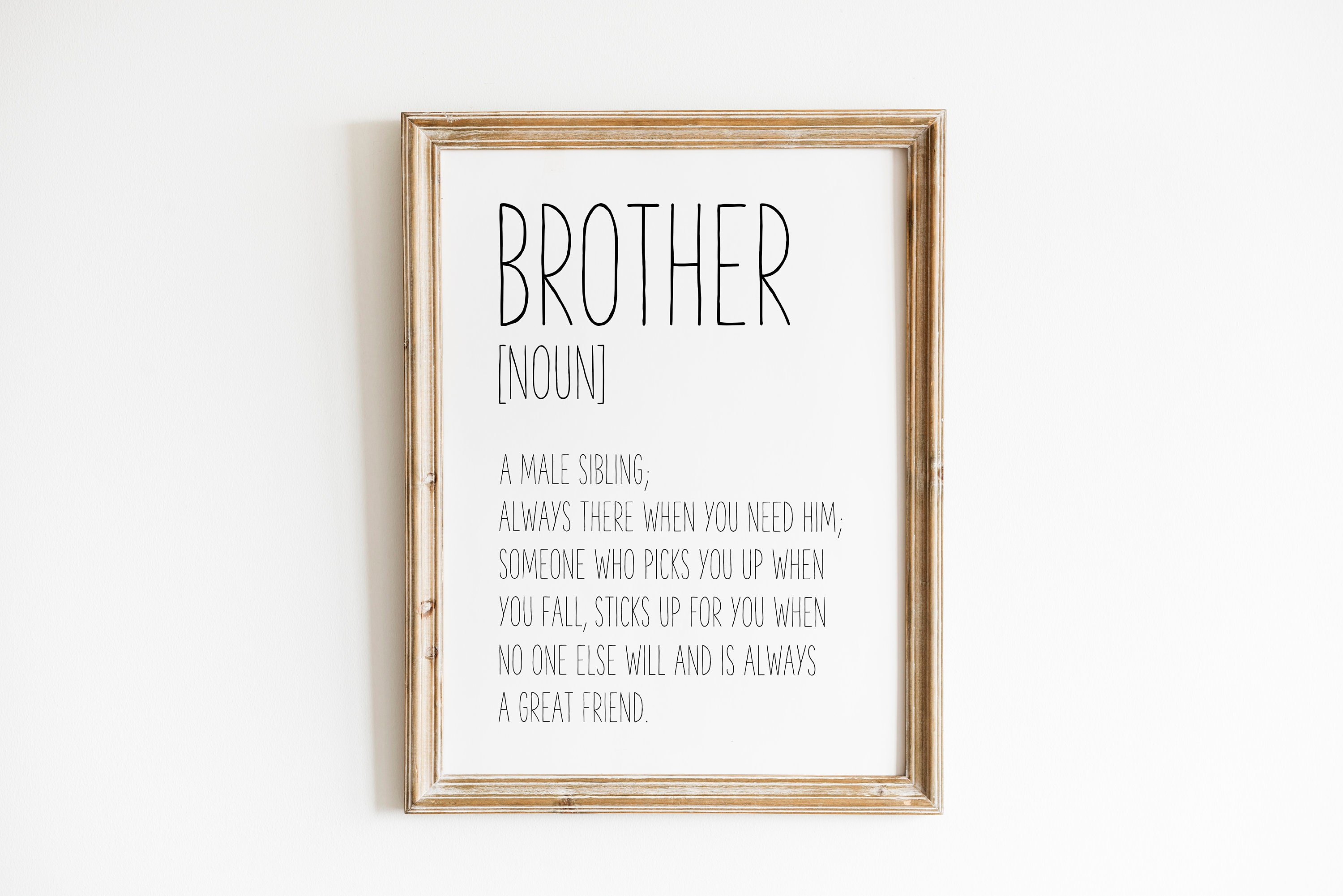 Brother Definition Sign Funny Definition Print Brother - Etsy