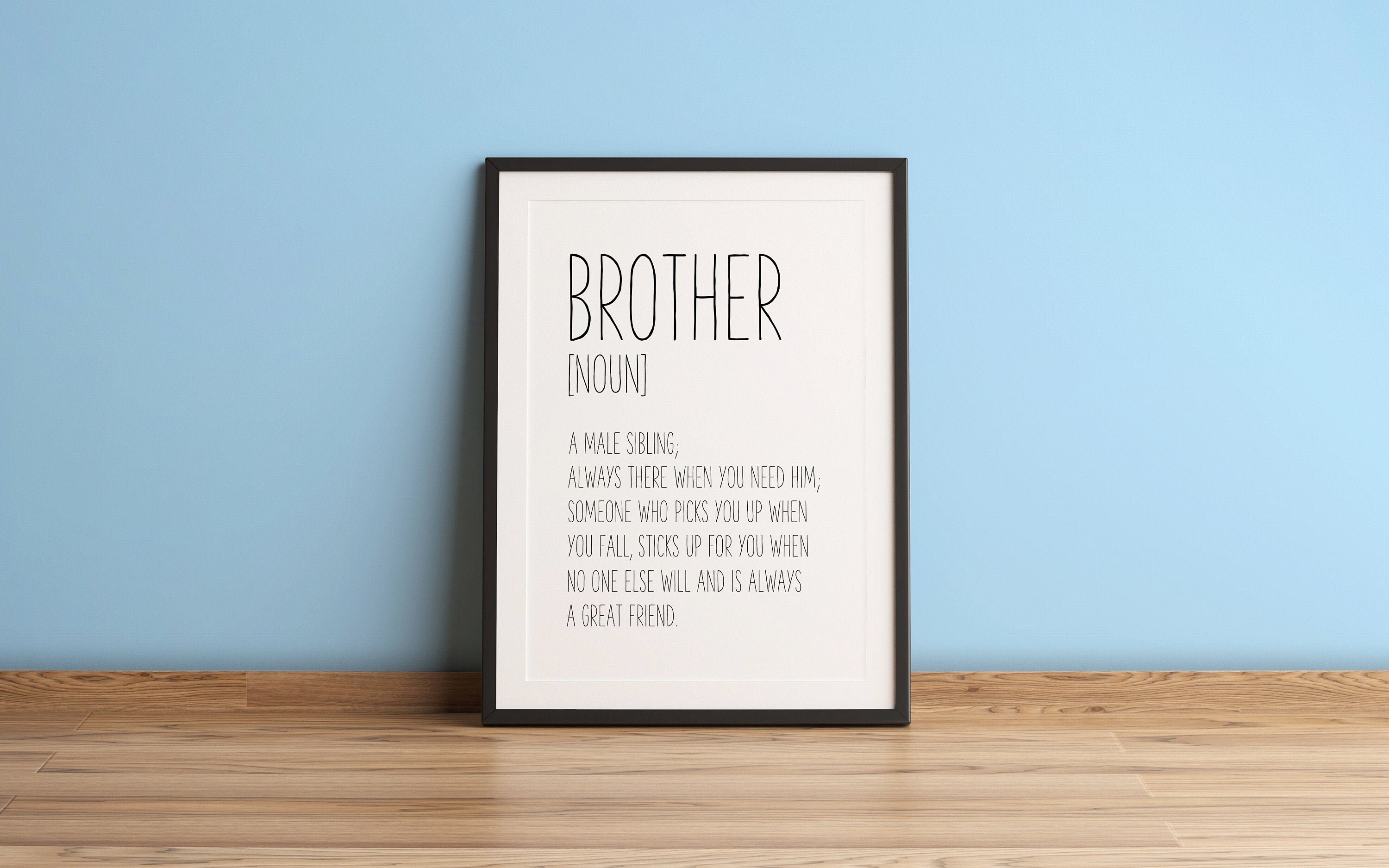 Brother Definition Sign Funny Definition Print Brother | Etsy