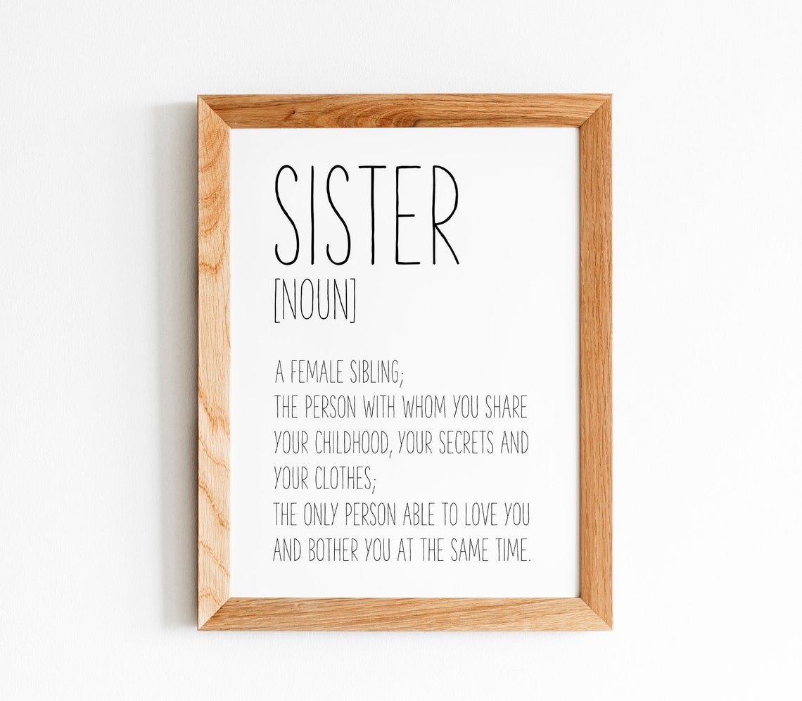 Sister Definition Sign, Funny Definition Wall Art, Sister Gift, Sister ...