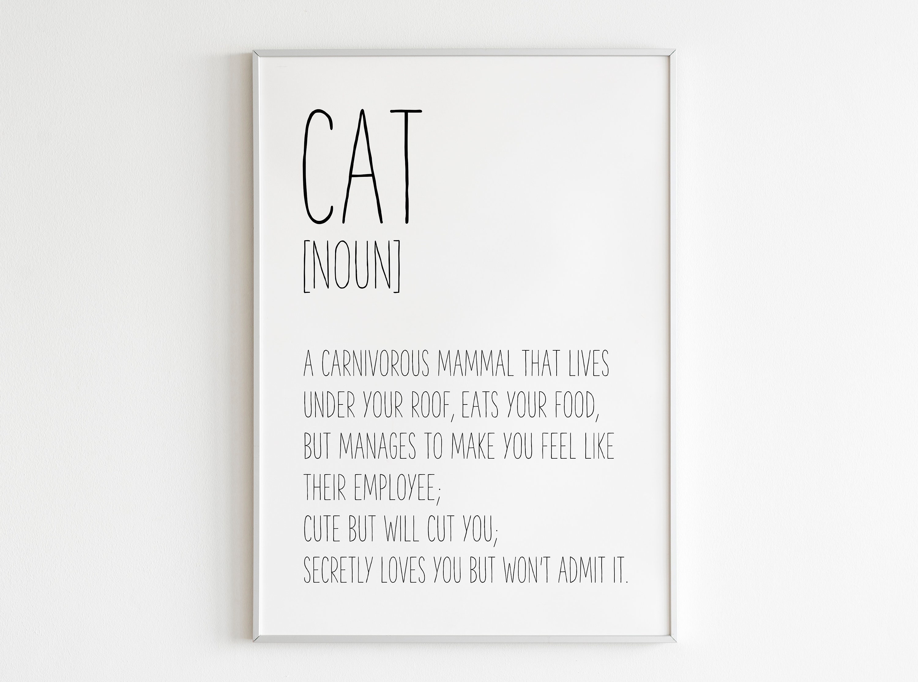 Cat Lover Quote Cat Definition Cat Definition Art Print Cat - Etsy