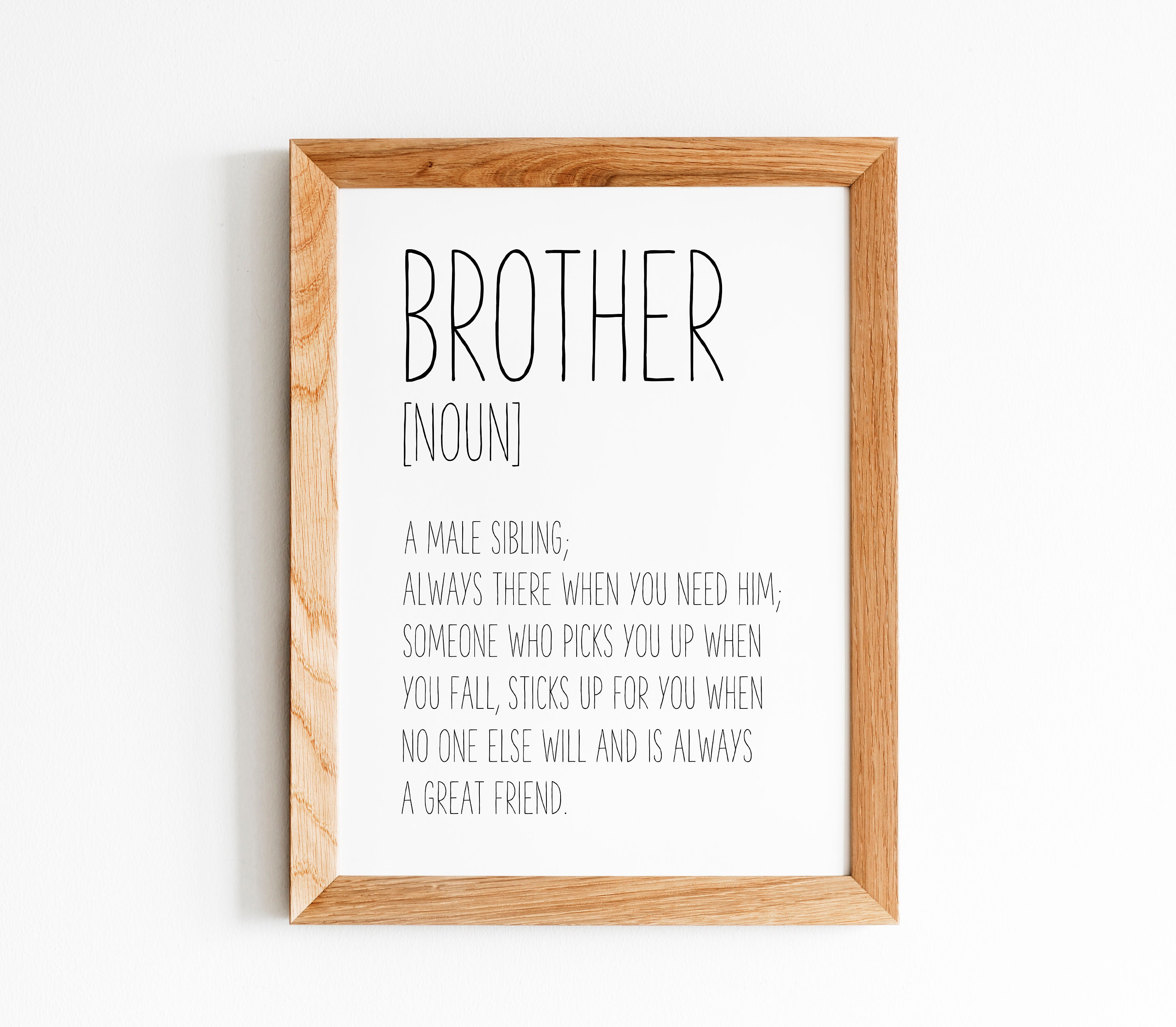 Brother Definition Sign Funny Definition Print Brother | Etsy