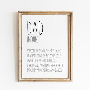Dad Definition, Funny Dad Sign, Funny Definition Print, Dad Print, Dad ...