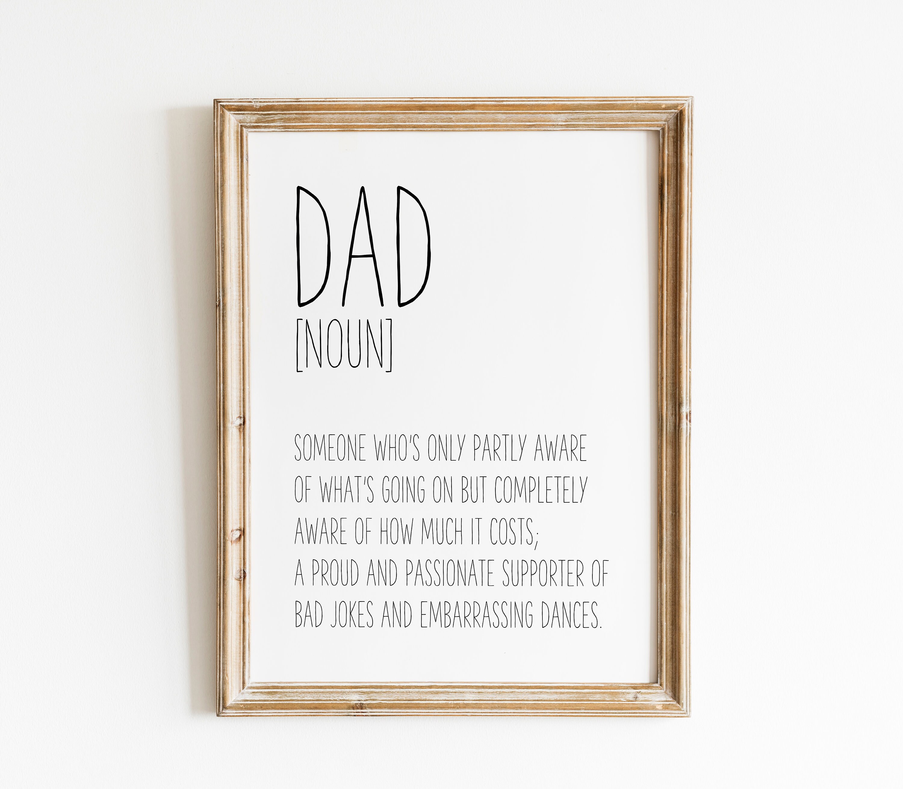 Dad Definition, Funny Dad Sign, Funny Definition Print, Dad Print, Dad ...