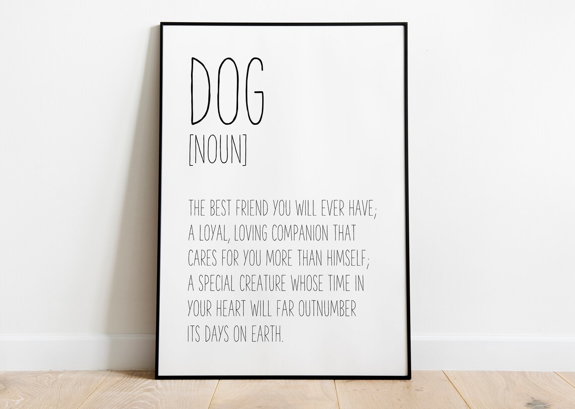 Dog Lover Quote Dog Definition Dog Definition Art Print Dog - Etsy