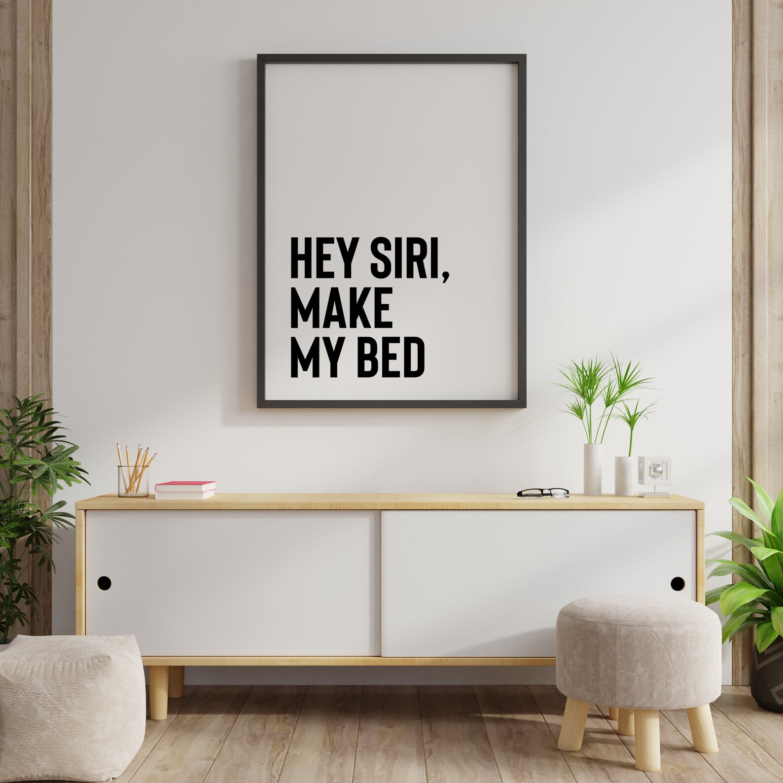 Hey Siri Make My Bed Print, Funny Bedroom Printables, Bedroom Art ...