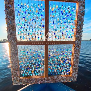 Handmade Chicken Wire Wall Decor With Natural Shells & Gemstone Beads ...