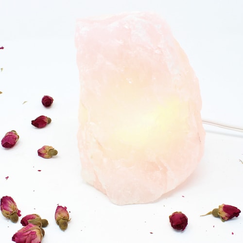 Raw Rose Quartz Lamp Rough Quartz Decor Home Decor - Etsy