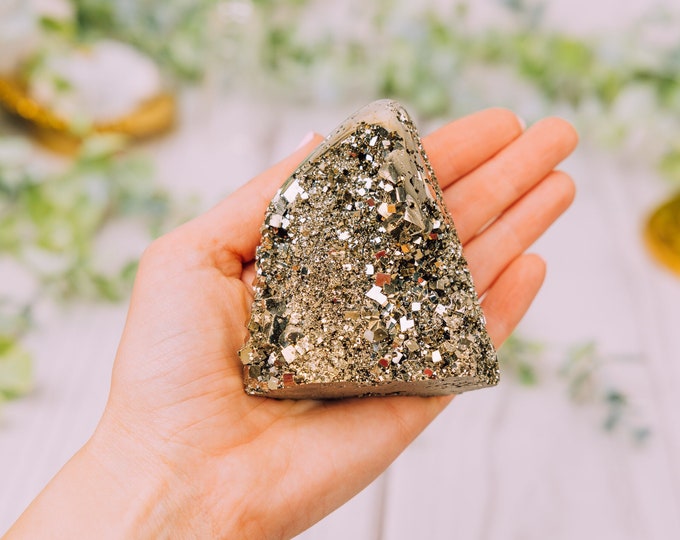 Large Pyrite Freeform Cut Base - Pyrite Matrix Geode Loose Stone ...
