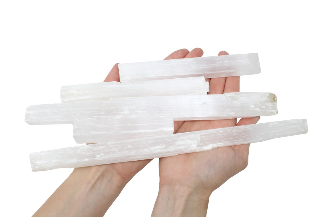 5 Pack Raw Large Selenite Sticks - Irregular Sizes - Over 1 LB ...