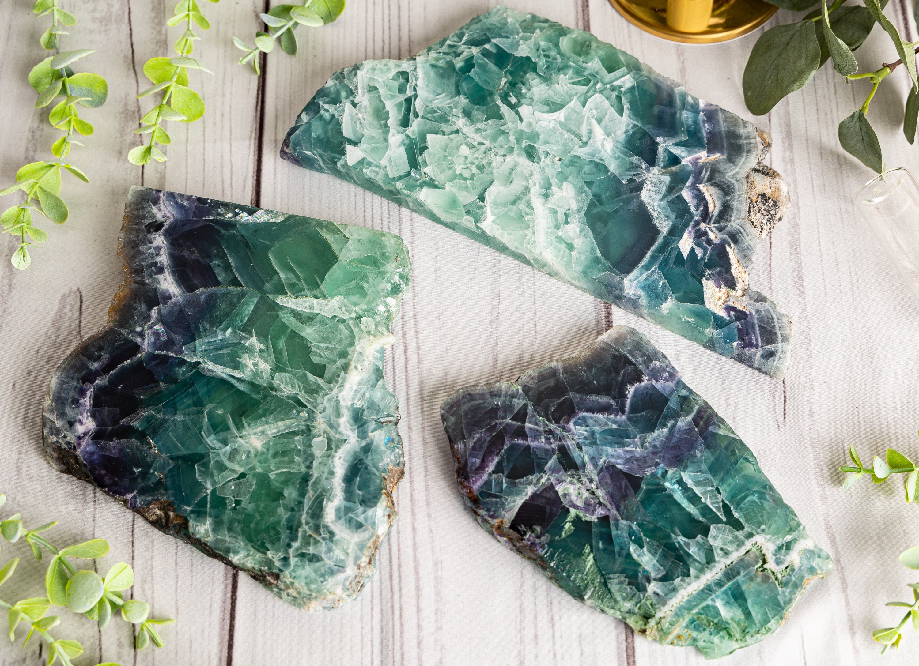 Rainbow Fluorite Slab Large Fluorite Polished Mineral - Etsy