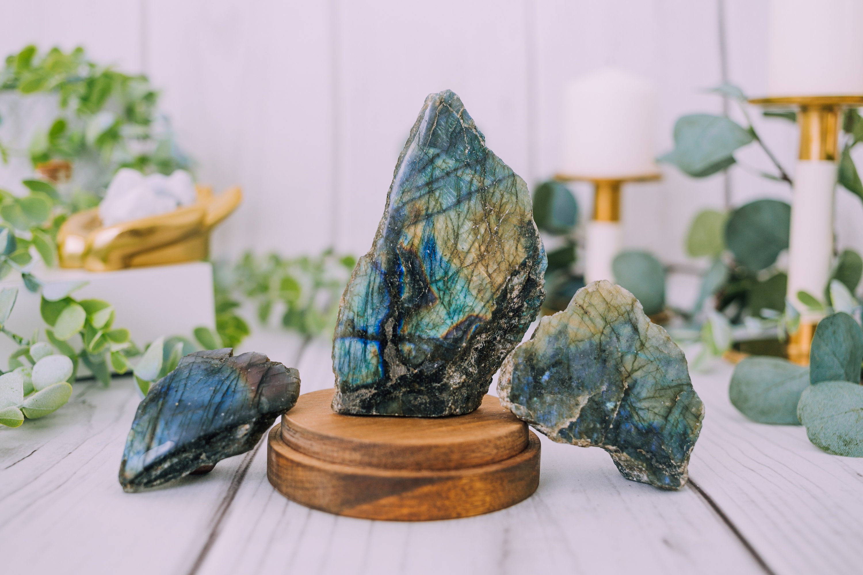 Natural Labradorite Slab Rough Labradorite Crystals High - Etsy