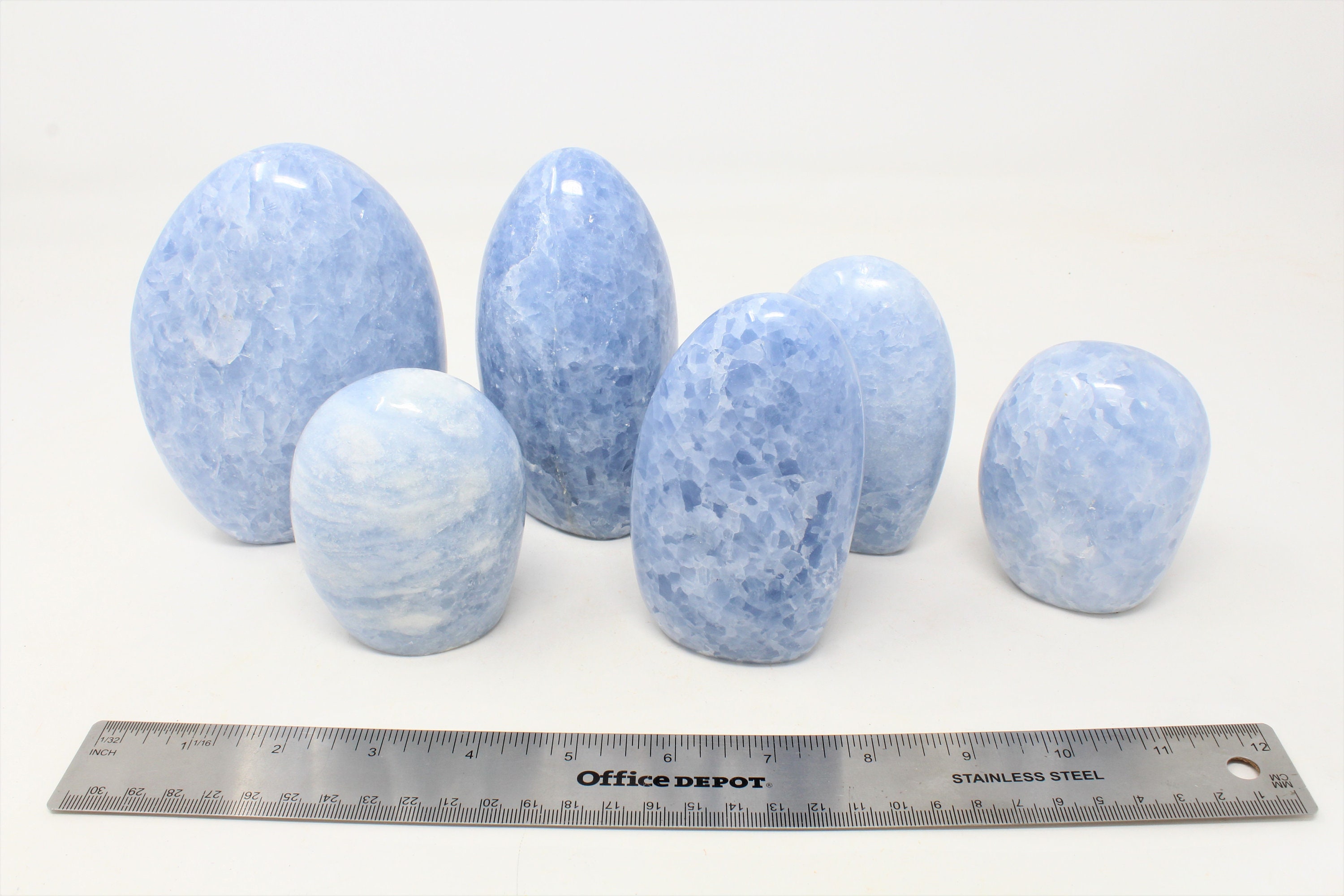 Blue Calcite Polished Freeform Large Free Standing Cut Base | Etsy