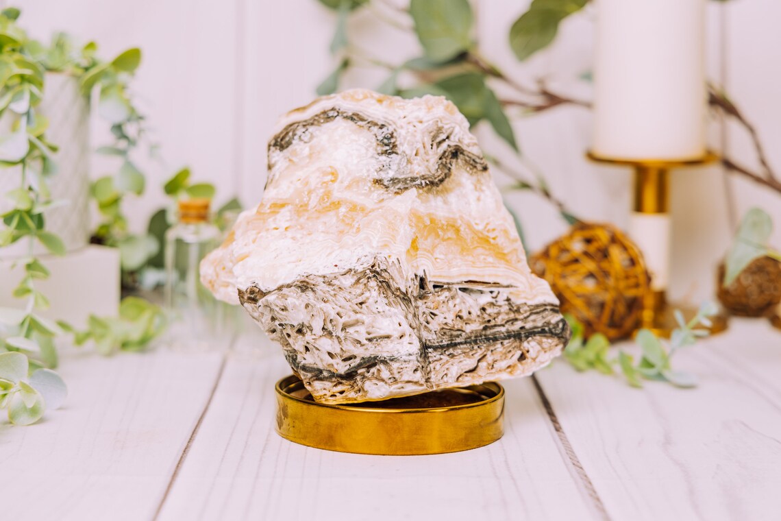 Large Zebra Calcite Chunk - Natural Rough Zebra Calcite Crystal Stone ...