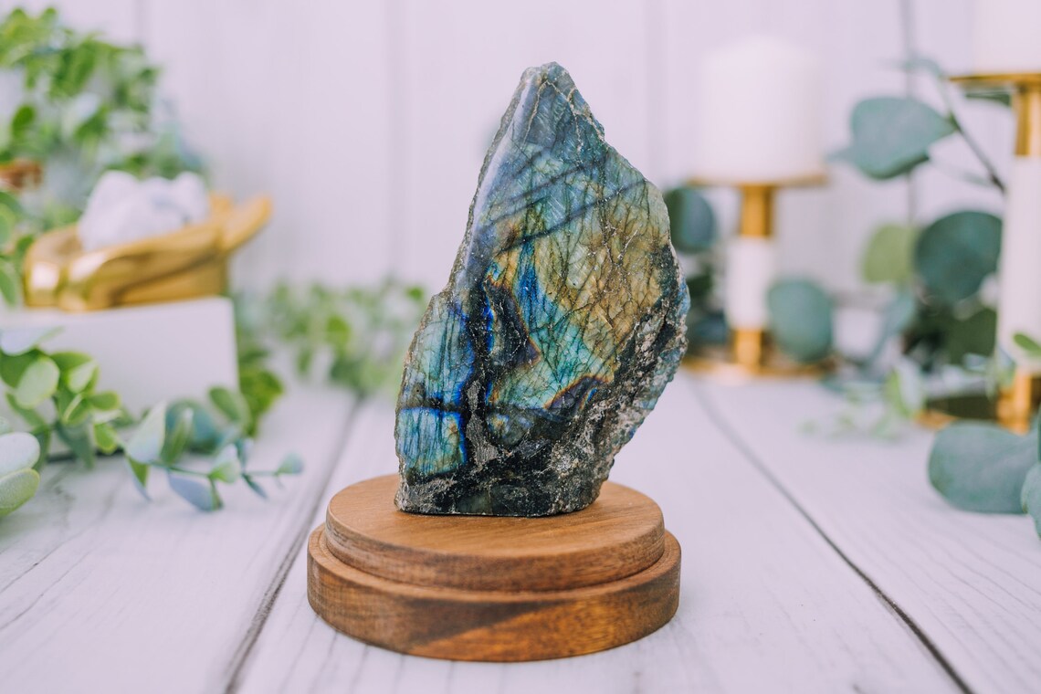 Natural Labradorite Slab Rough Labradorite Crystals High - Etsy