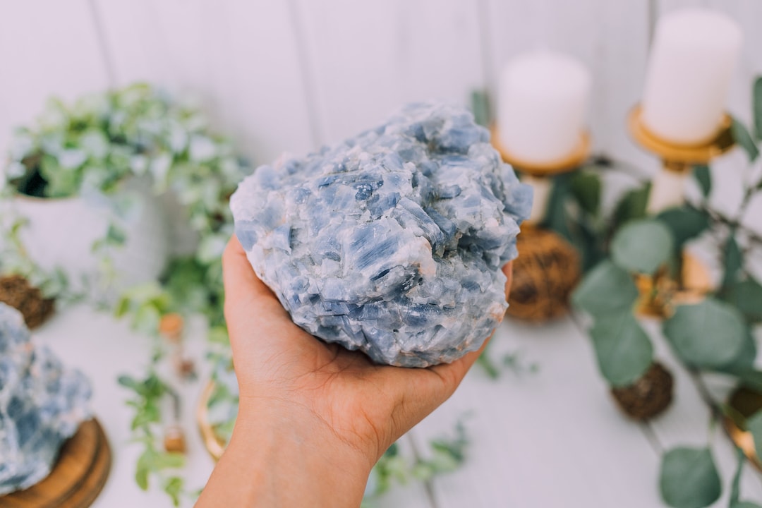 Large Raw Blue Calcite Chunk - Natural Rough Blue Calcite Crystal Stone ...