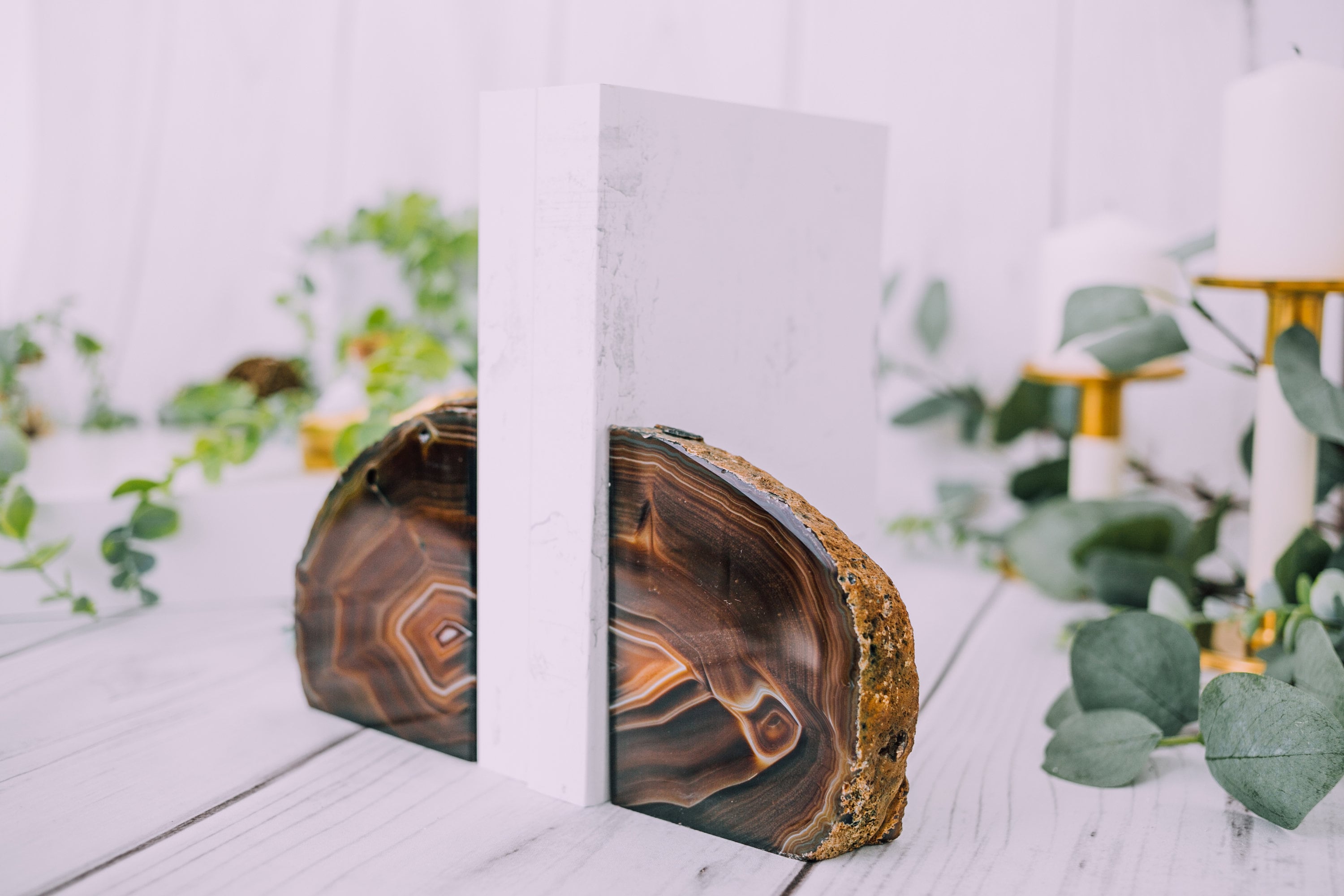 1 to 3 Lb Agate Book Ends Black Agate Bookend Pair Geode - Etsy