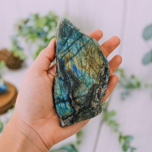 Natural Labradorite Slab Rough Labradorite Crystals High - Etsy