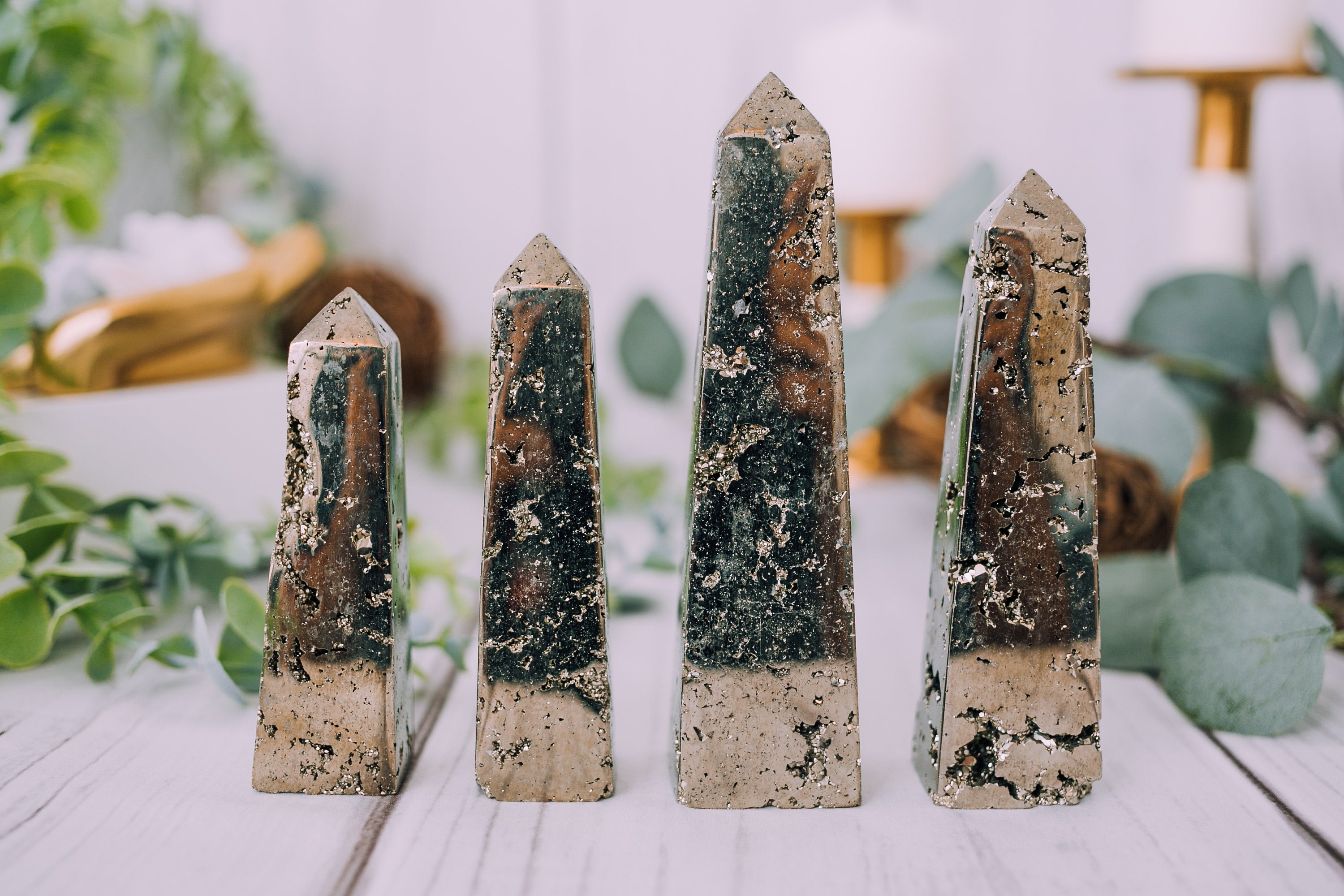 Pyrite Obelisk Crystal Tower Raw Natural Large Pyrite Towers - Etsy