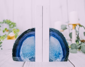 6 to 9 Lb Agate Book Ends, Natural Agate Bookend Pair Geode Bookend ...