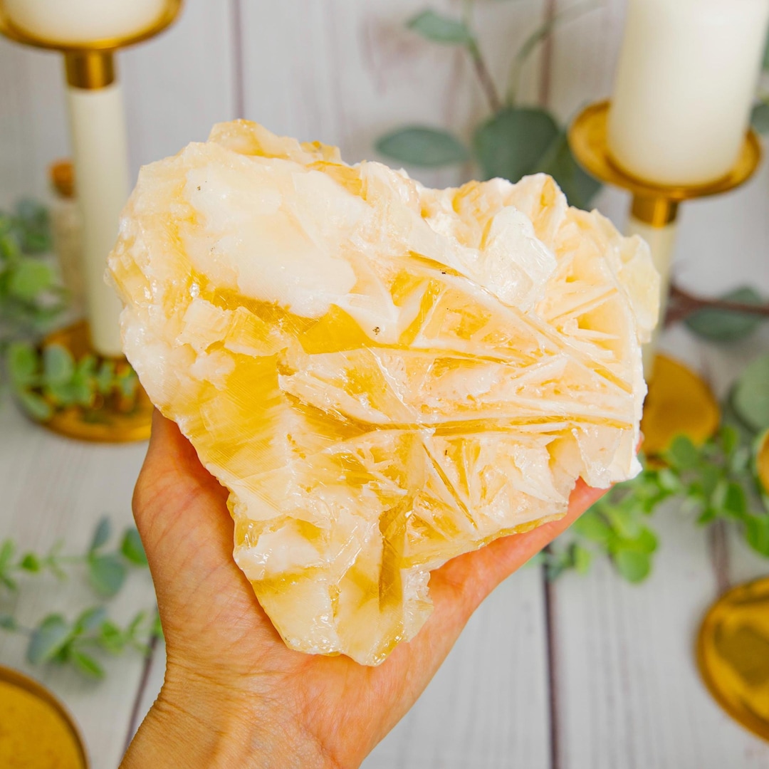 Large Pineapple Calcite - Orange Calcite Crystal - Honey Calcite ...