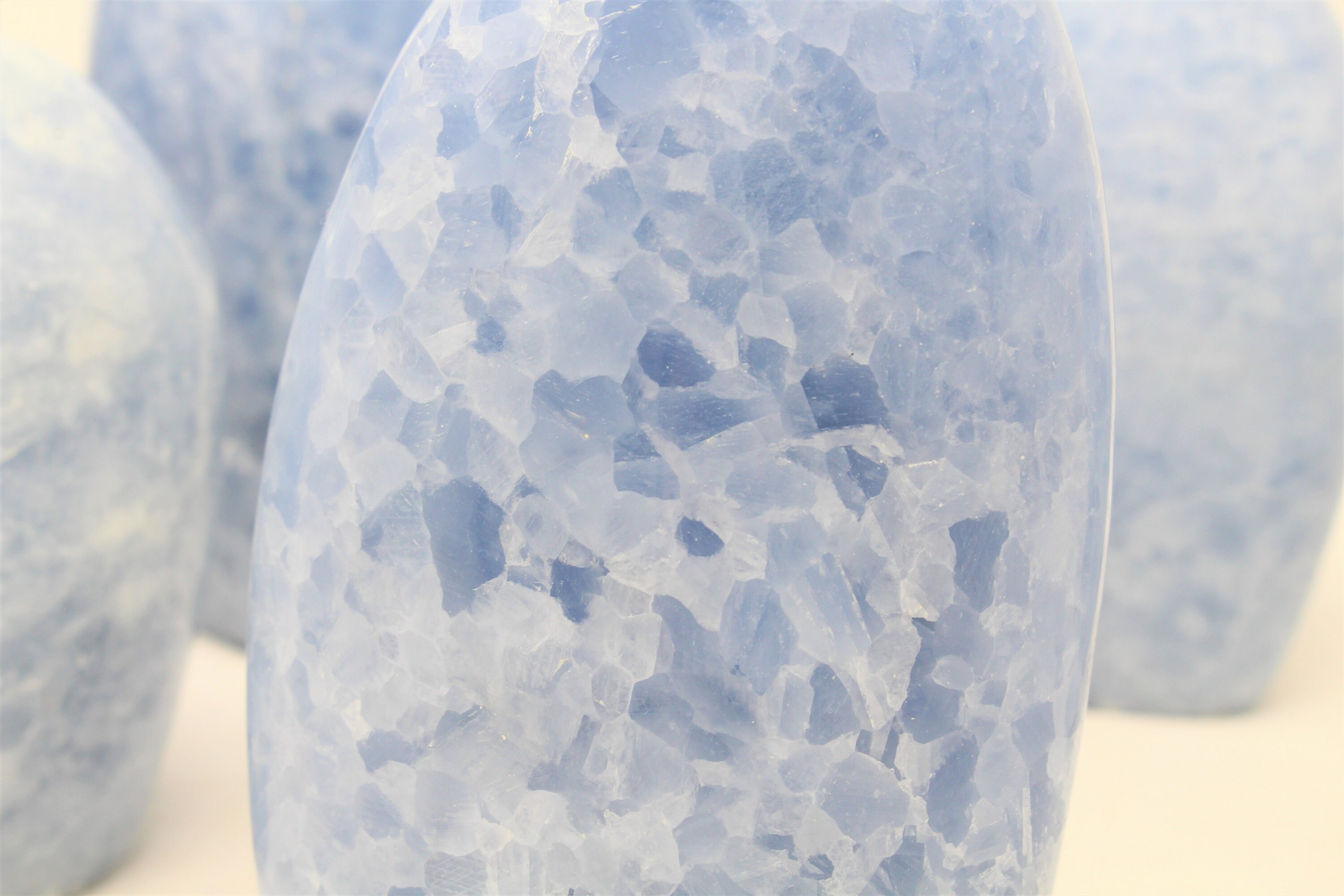 Blue Calcite Polished Freeform Large Free Standing Cut Base | Etsy