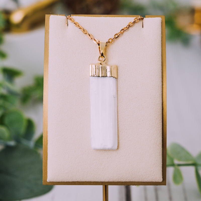 Selenite Necklace - Etsy