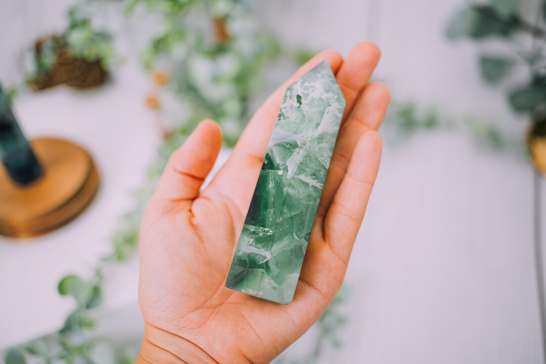 Large Rainbow Fluorite Points Crystal Tower - Raw Fluorite Quartz Point ...