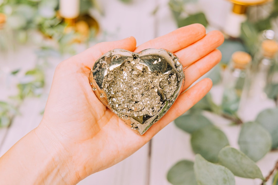 Pyrite Heart - Pyrite Crystal Stone From Peru - Fools Gold - Raw Pyrite ...