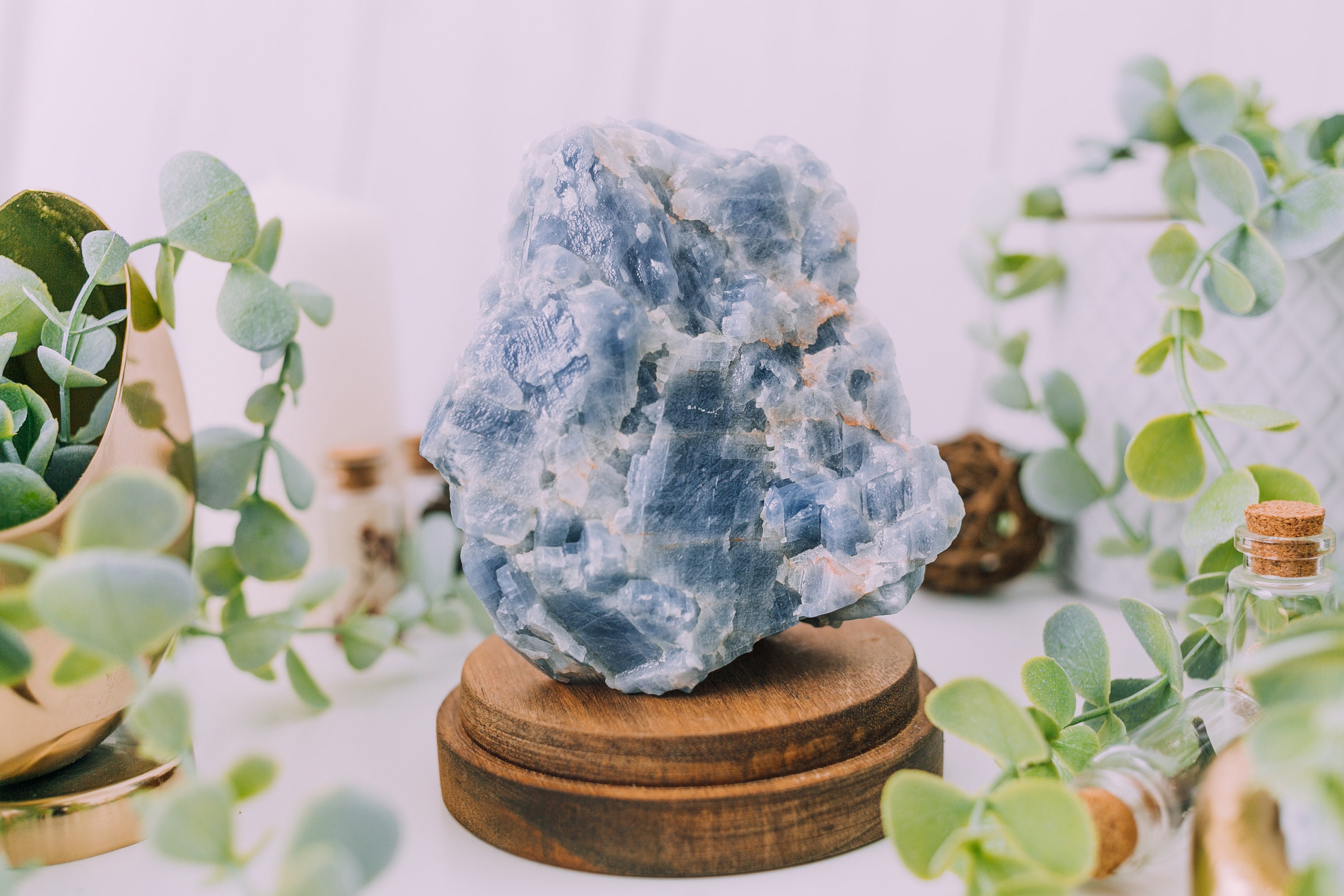 Large Raw Blue Calcite Chunk - Natural Rough Blue Calcite Crystal Stone ...