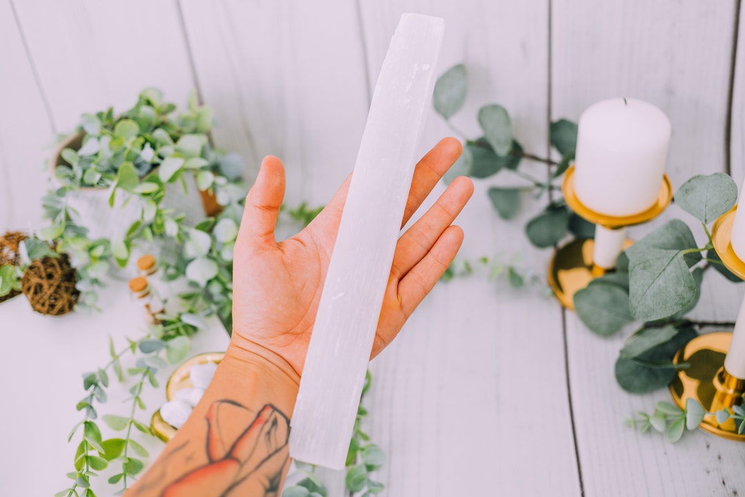 Raw Selenite Stick, 10" Inch Stick, High Grade, Selenite Crystal ...