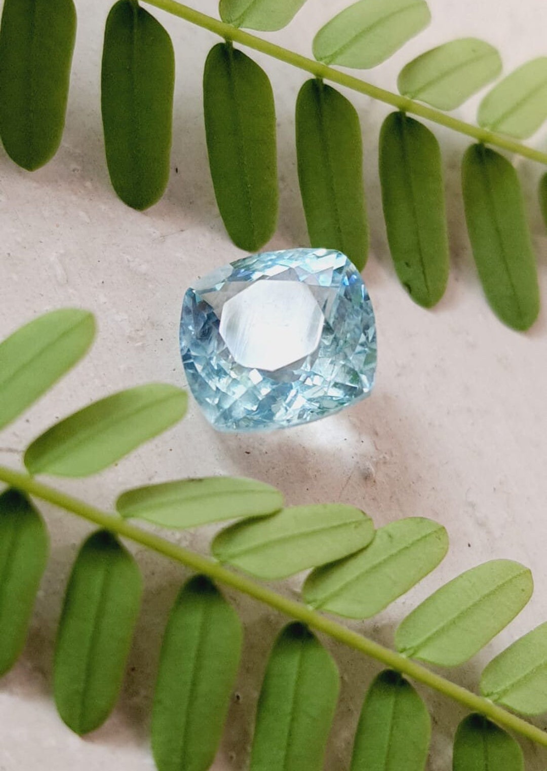 Aquamarine Blue Color Cushion Shape 9x9x6 Mm 3.00 Carat Faceted Natural ...