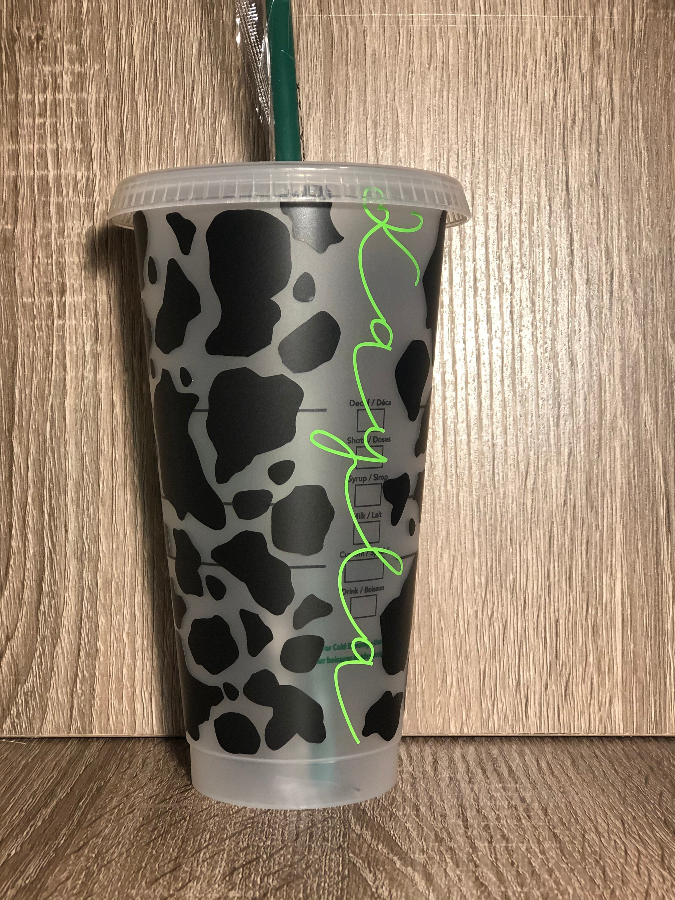 Cow Print Cup-cow cup-cow print starbucks cup-decal | Etsy