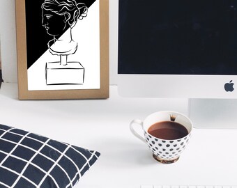 Bust Line Art | Etsy