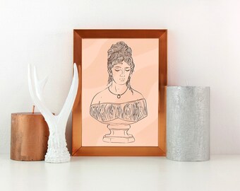 Bust Line Art | Etsy