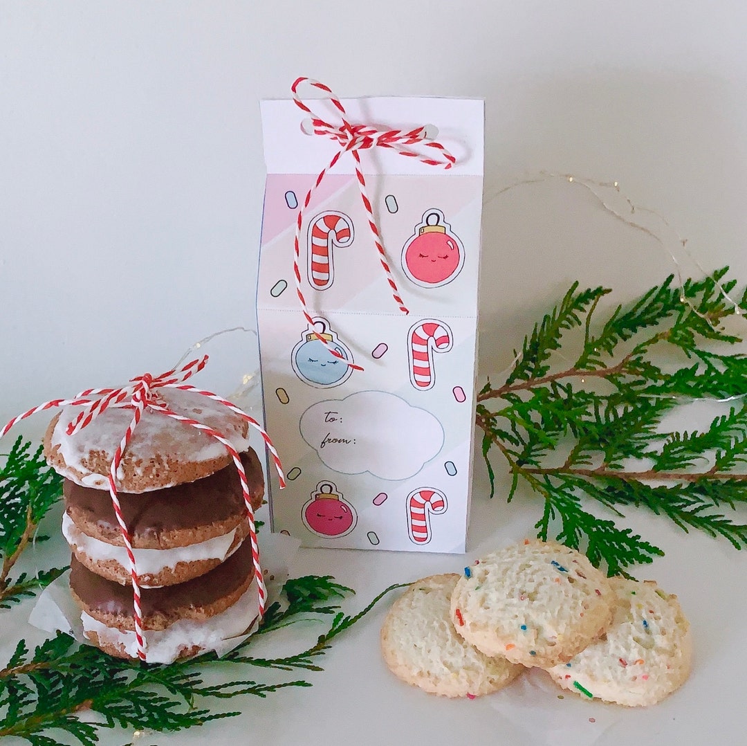 Holiday Treat Box Printable, Christmas Gift Box, DIY Milk Carton Treat ...